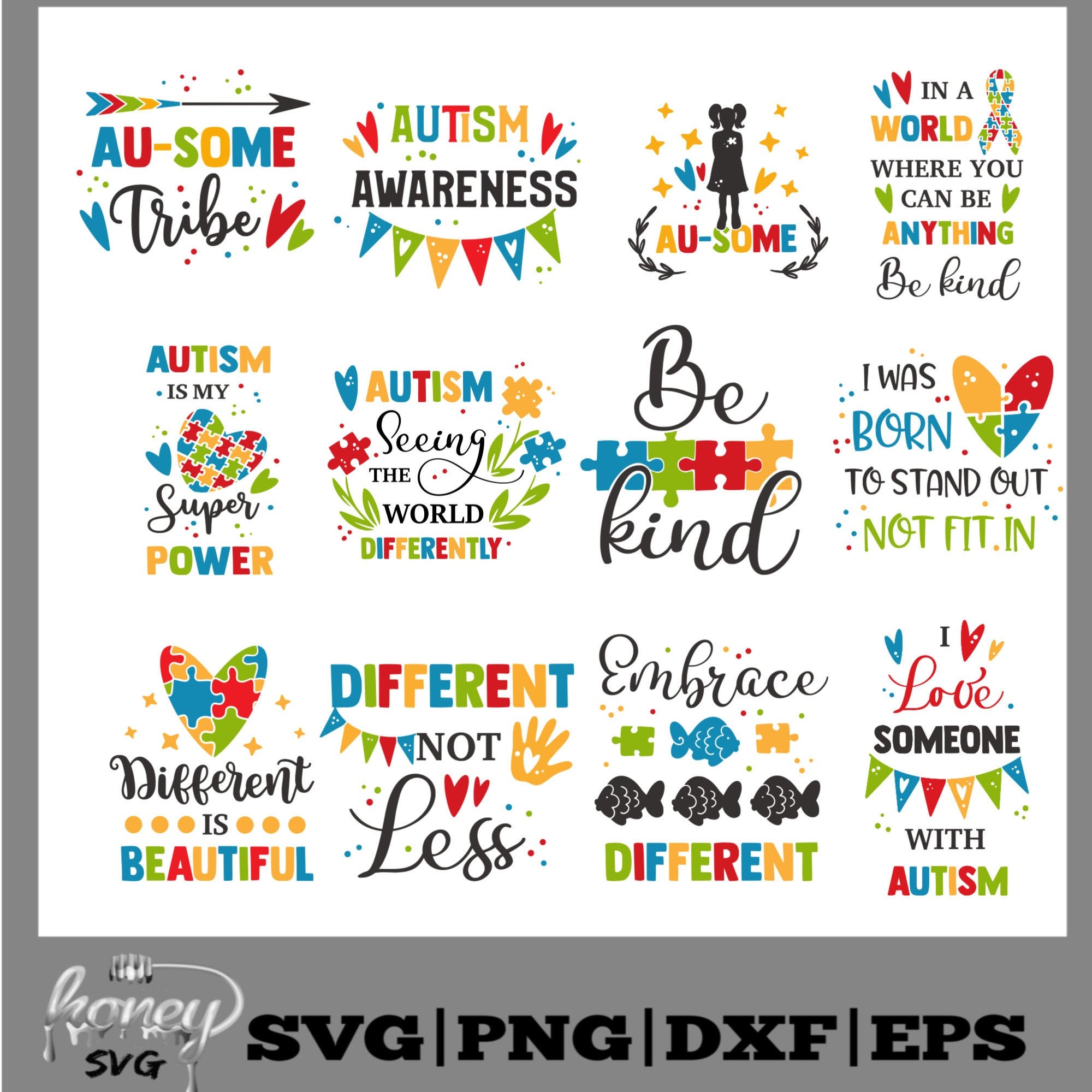 Autism Svg Bundle Autism Awareness Svg Autism | Etsy