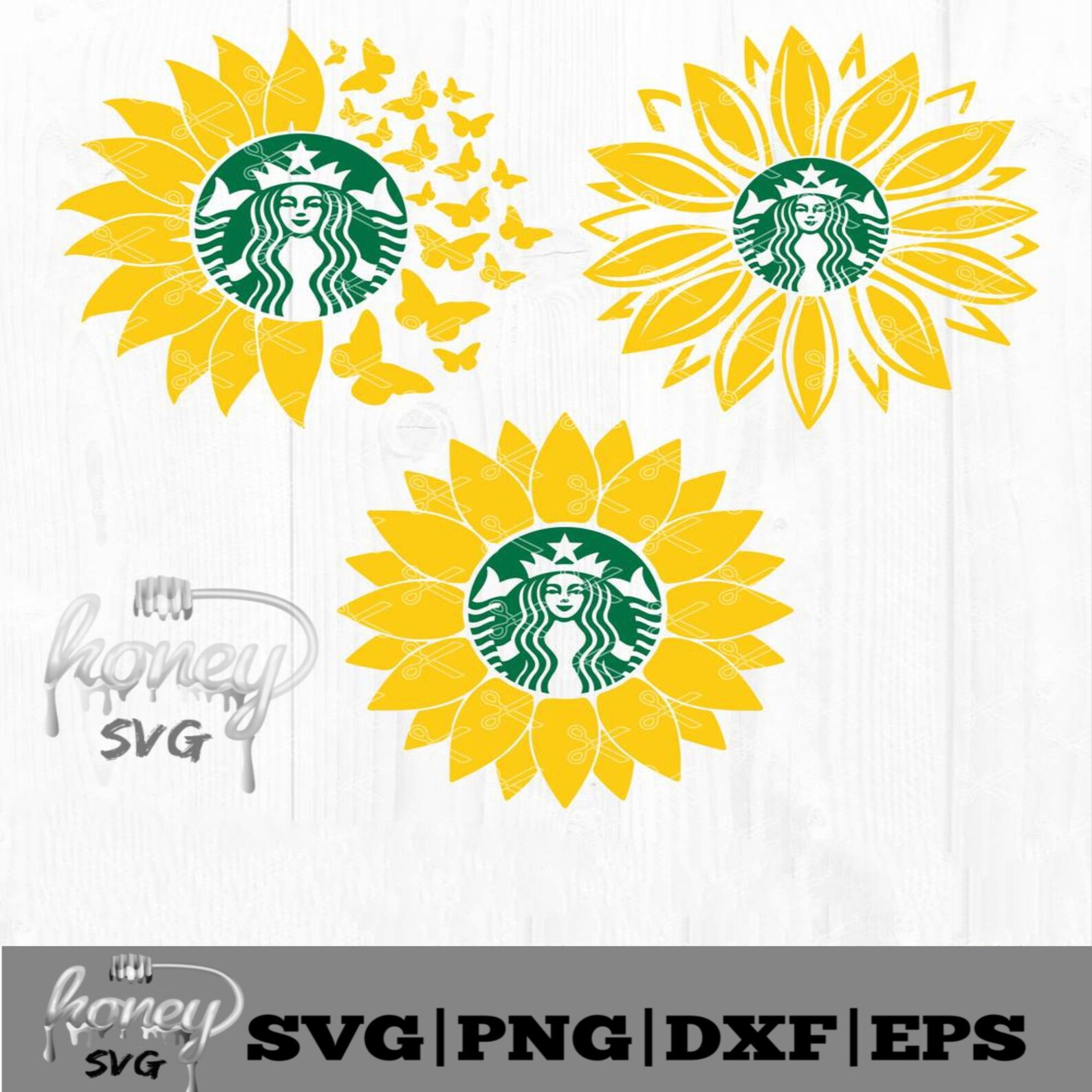 Sunflower Starbucks Coffee Svg,dxg,png,eps, Cut Files, Bundle - Etsy