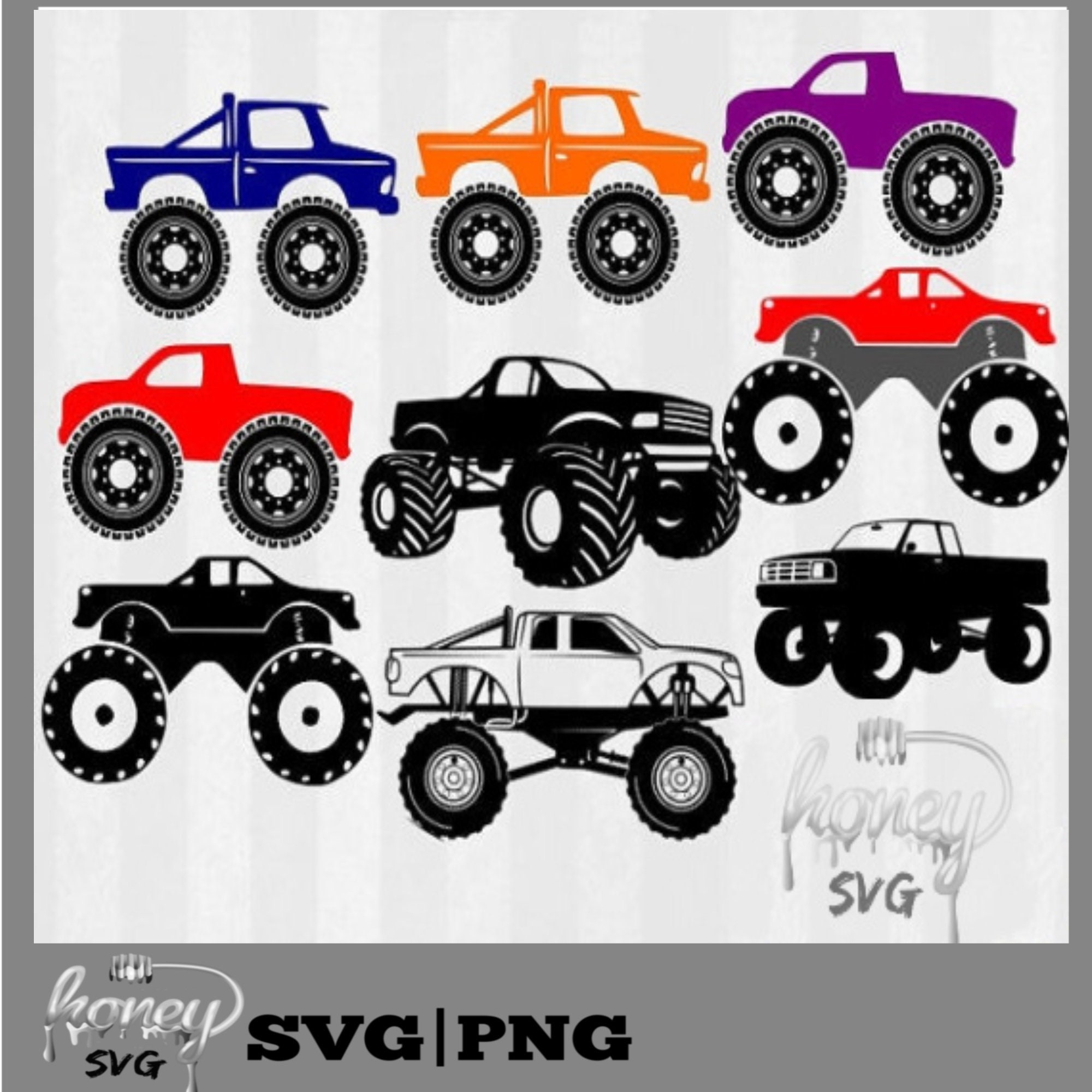 Monster truck SVG Files Monster truck svg Monster truck | Etsy
