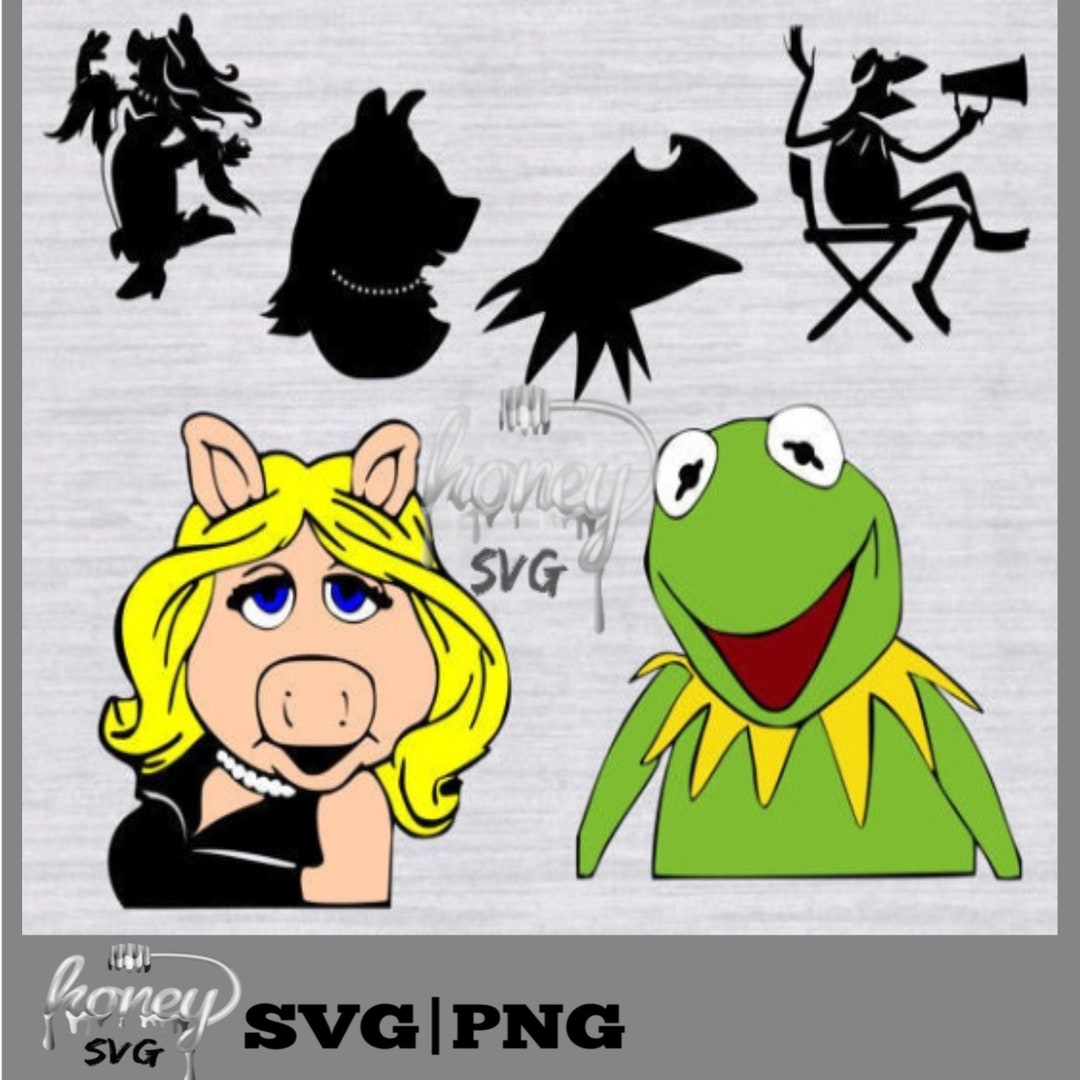 Kermit and Miss Piggy, Kermit the Frog Svg, Miss Piggy Svg, SVG Files ...