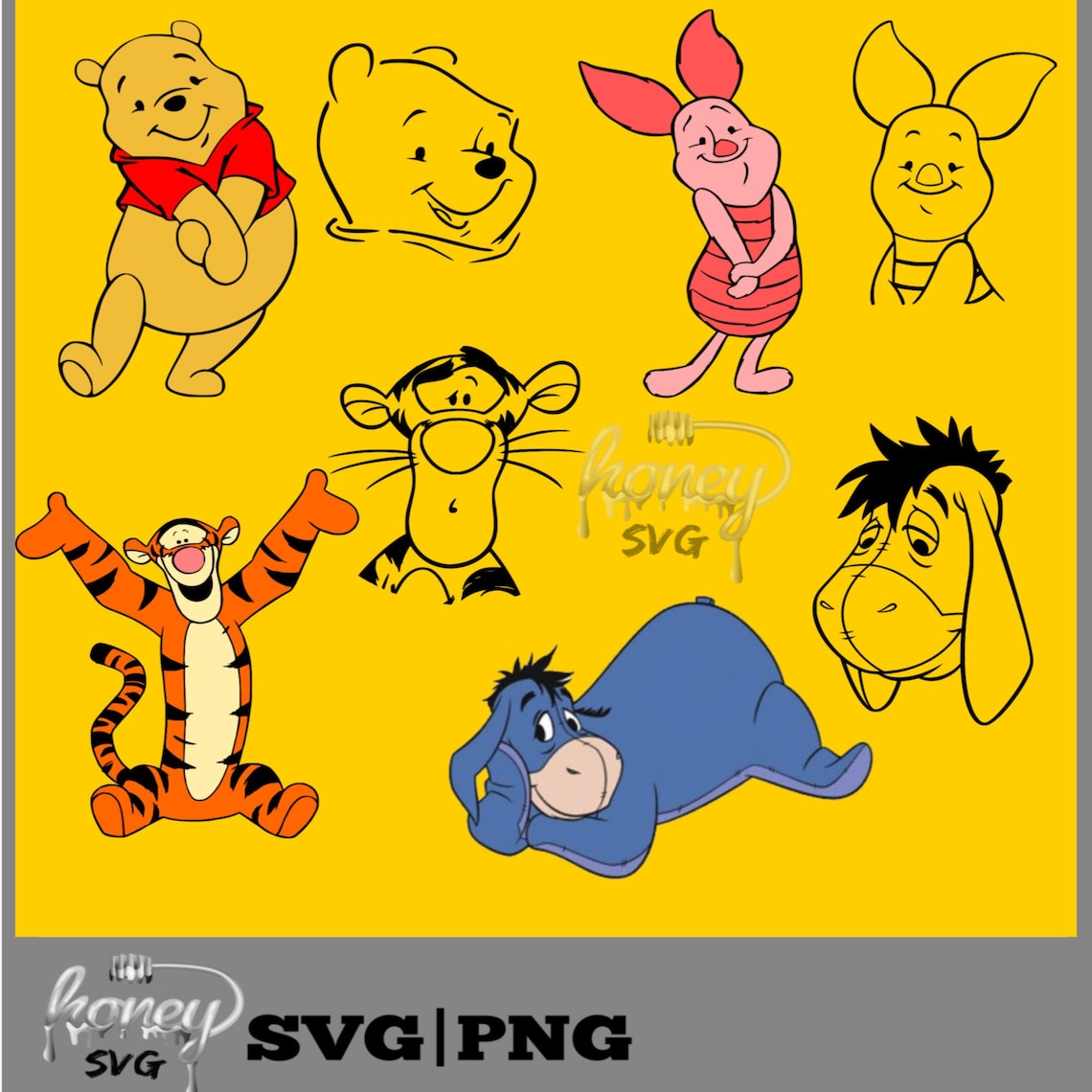 Pooh and Friends SVG Pooh Clip Art Pooh Svg Files for - Etsy