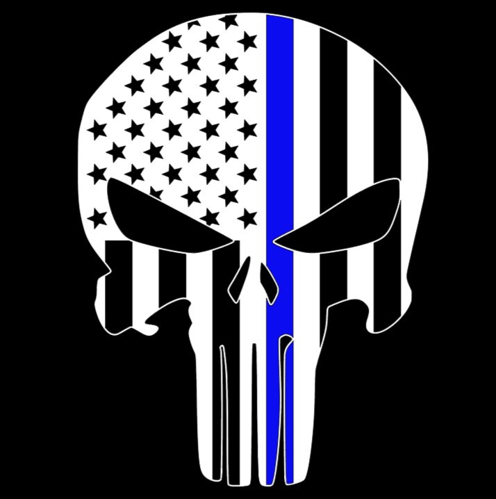 Thin Blue Line Punisher Skull Law Enforcement Back The Blue | Etsy