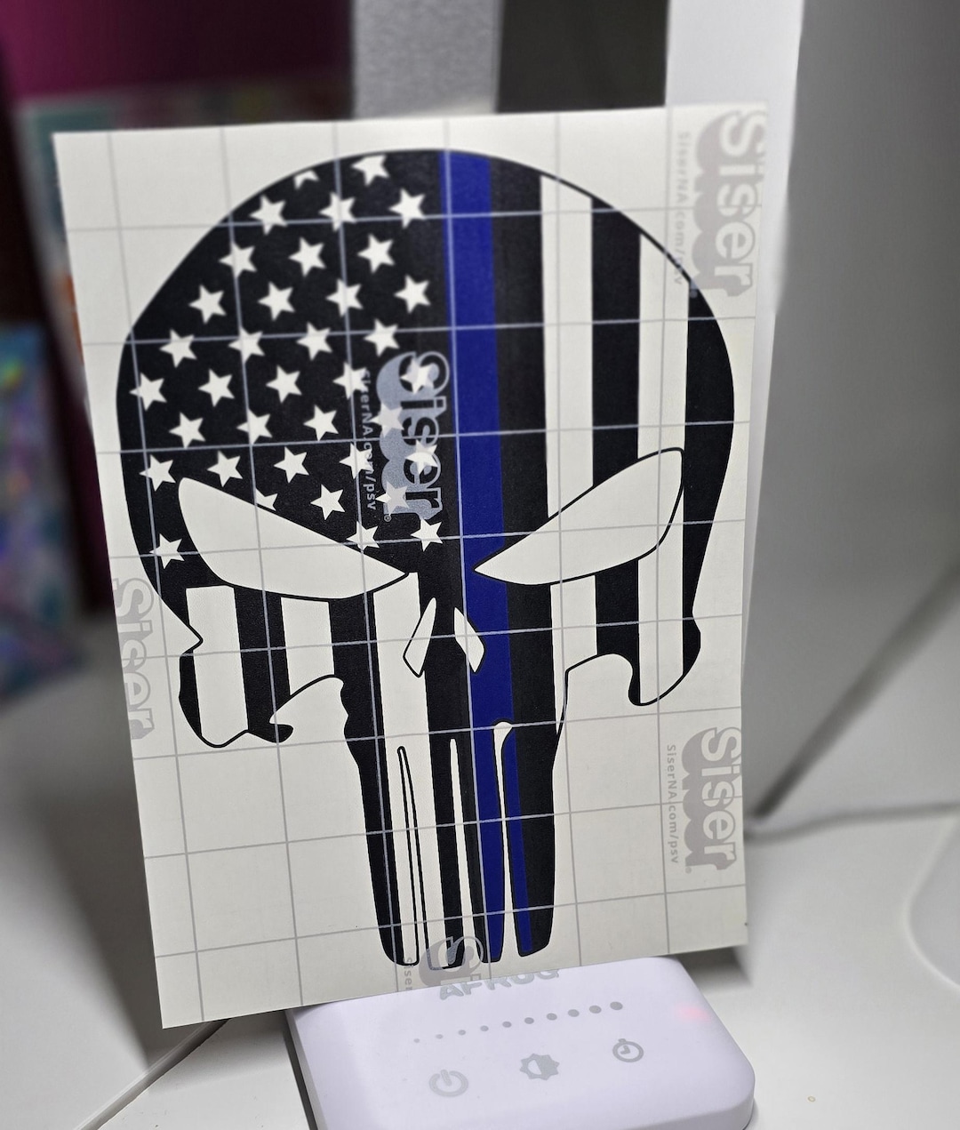 Thin Blue Line Punisher Skull Vinyl Decal - Law Enforcement Support - Etsy