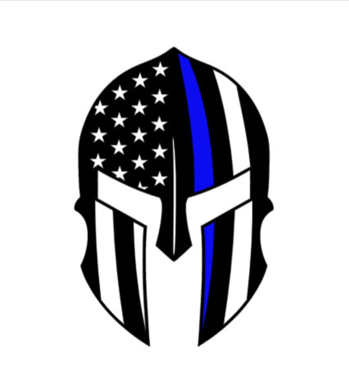 Thin Blue Line Spartan Helmet, Law Enforcement, Back the Blue Vinyl ...