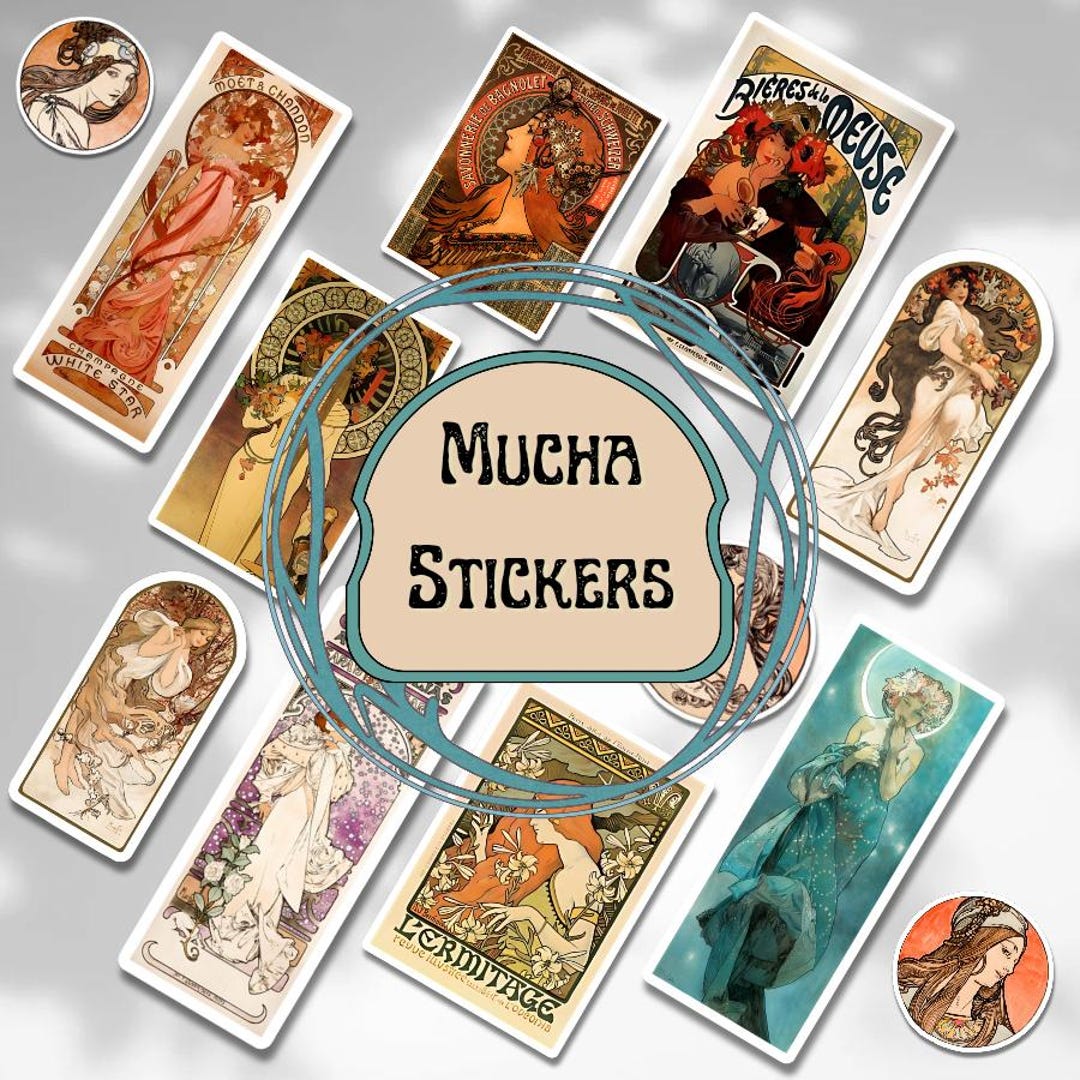 Mucha Digital Planner Stickers, Art Nouveau Clipart, Alphonse Mucha Art ...