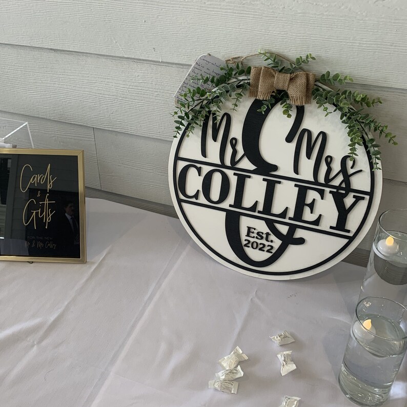 Mr. and Mrs. Sign Established Sign Family Name Sign - Etsy