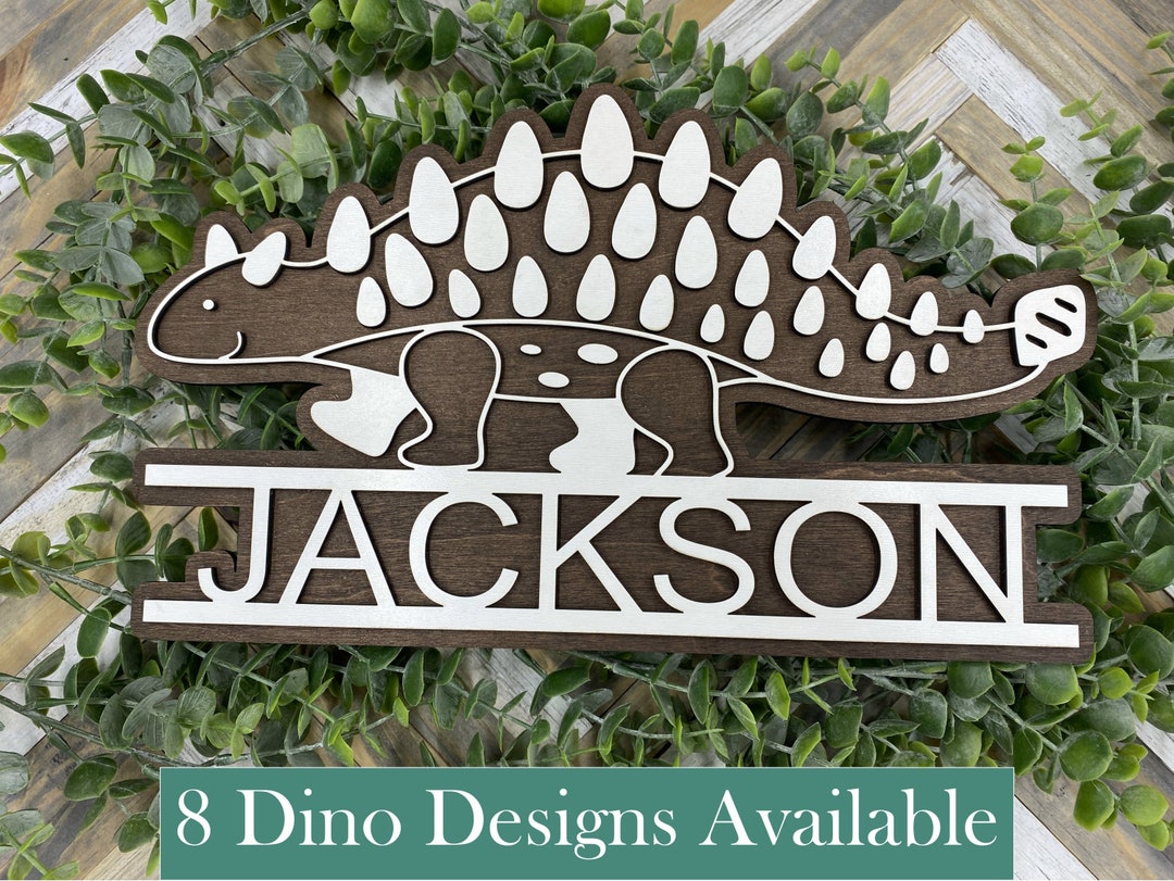 Dinosaur Name Sign Boy Name Sign Nursery Name Sign Dino - Etsy