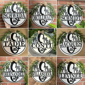 Mr. and Mrs. Sign Established Sign Family Name Sign Personalized Custom ...