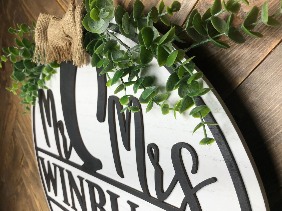 Mr. and Mrs. Sign Established Sign Family Name Sign - Etsy