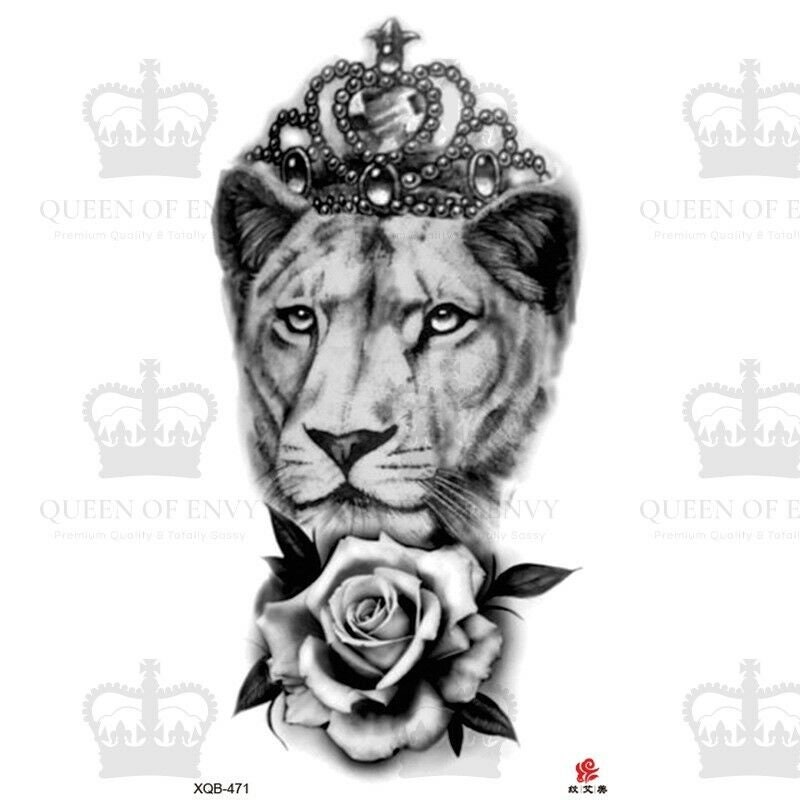 Lioness With Crown Tattoo