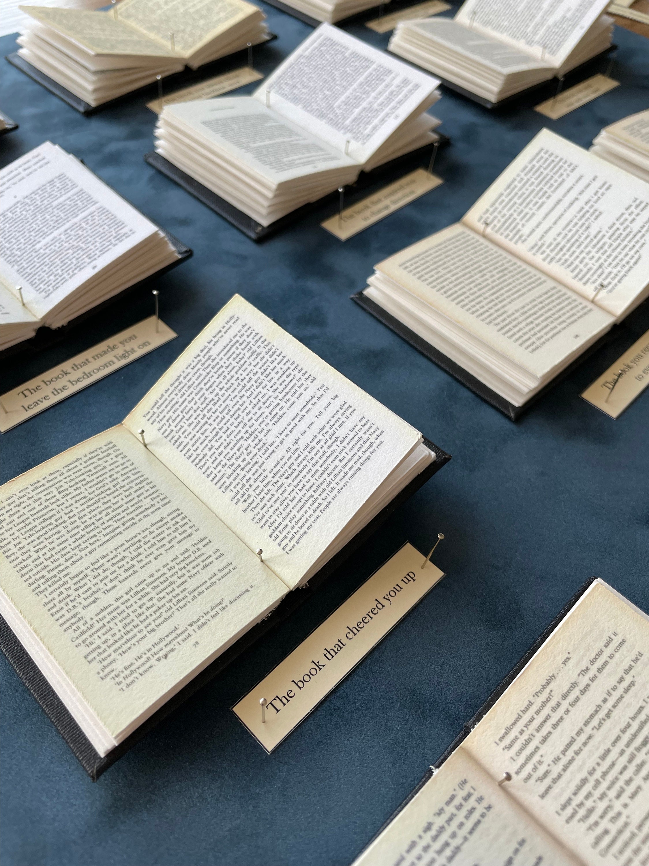 A Lifetime Library. 12 Miniature Hand-bound Books in Wooden Display ...