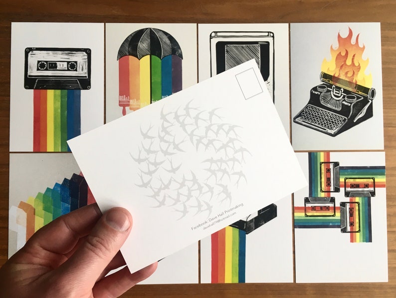 1980's Rainbow Postcard Pack. Set of 8 Assorted Retro - Etsy