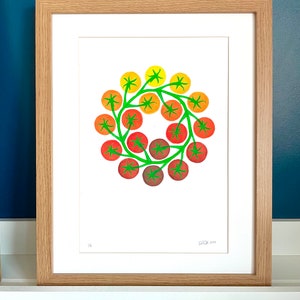 Heirloom Tomato Wreath. Original Linocut Print. Limited Edition of 6 - Etsy