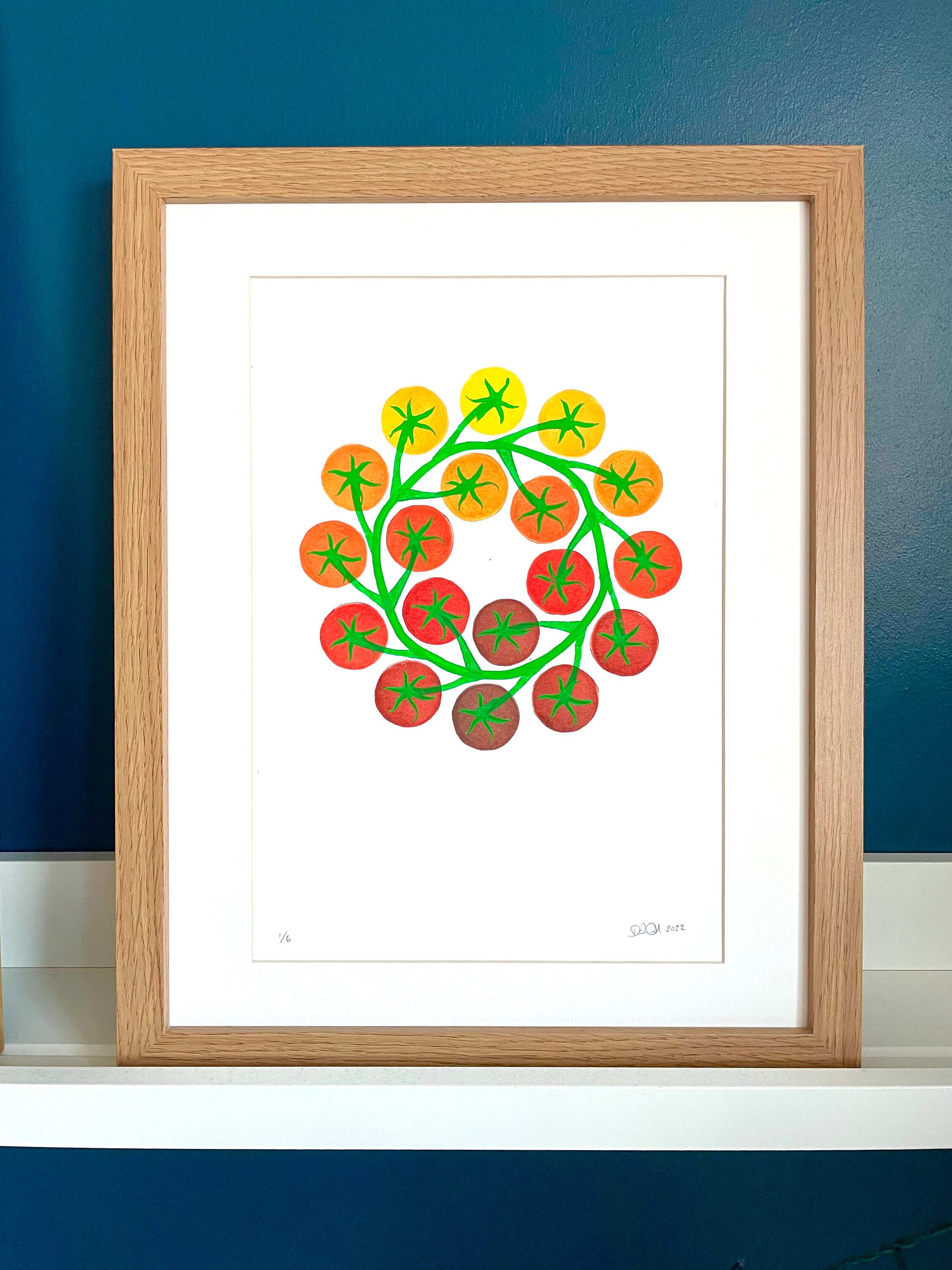 Heirloom Tomato Wreath. Original Linocut Print. Limited Edition of 6 - Etsy