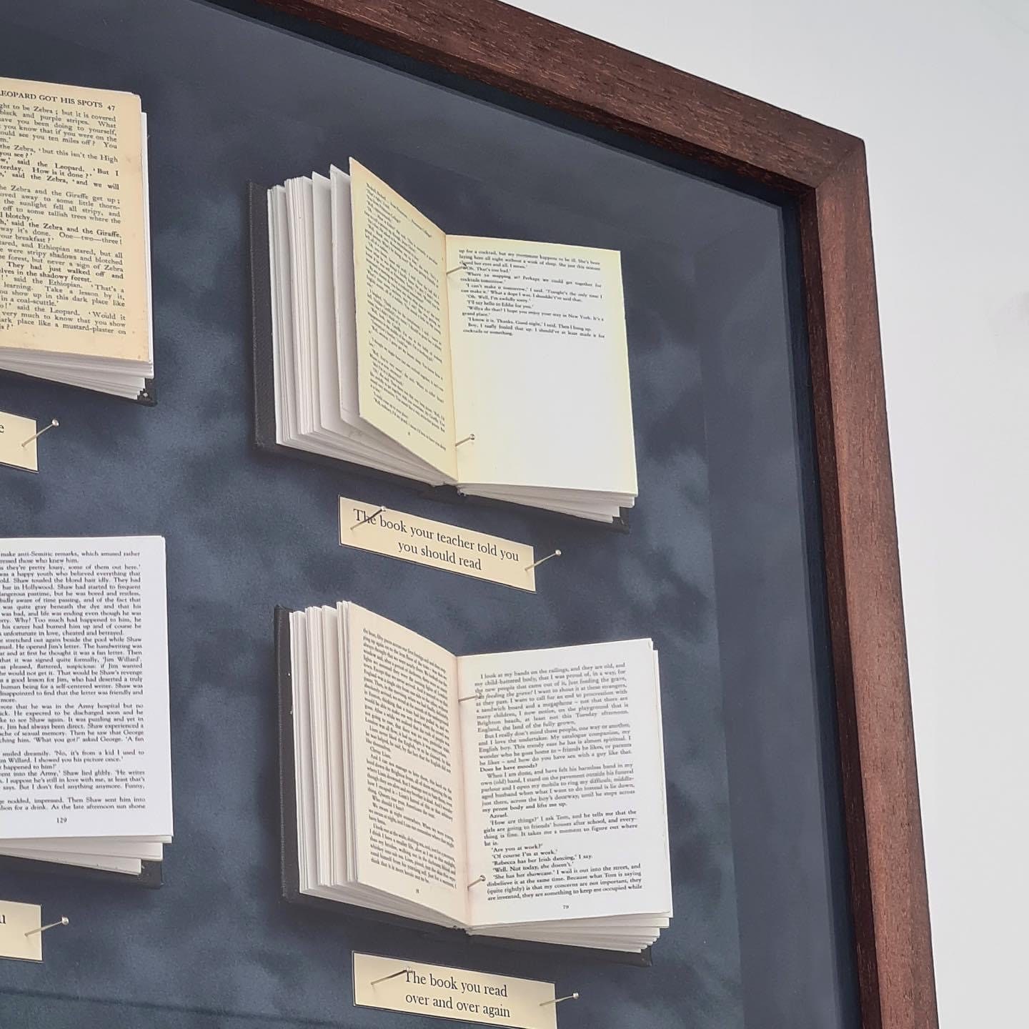 A Lifetime Library. 12 Miniature Hand-bound Books in Wooden Display ...