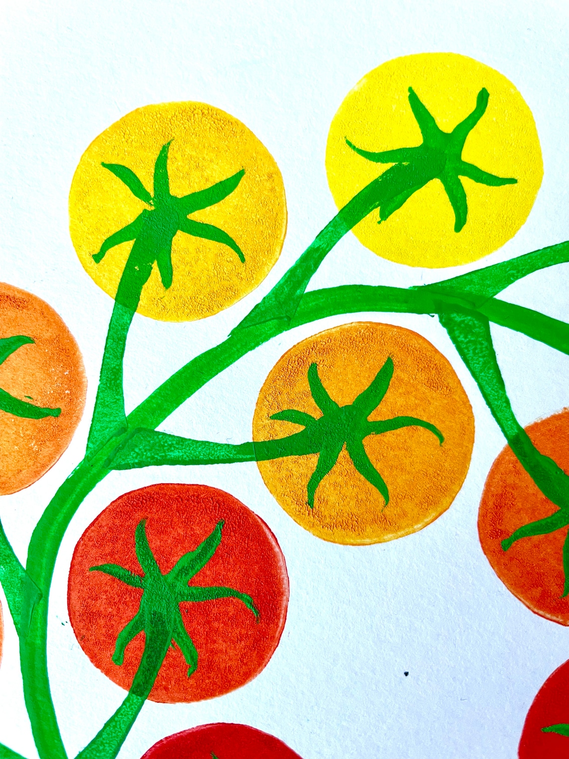 Heirloom Tomato Wreath. Original Linocut Print. Limited Edition of 6 - Etsy