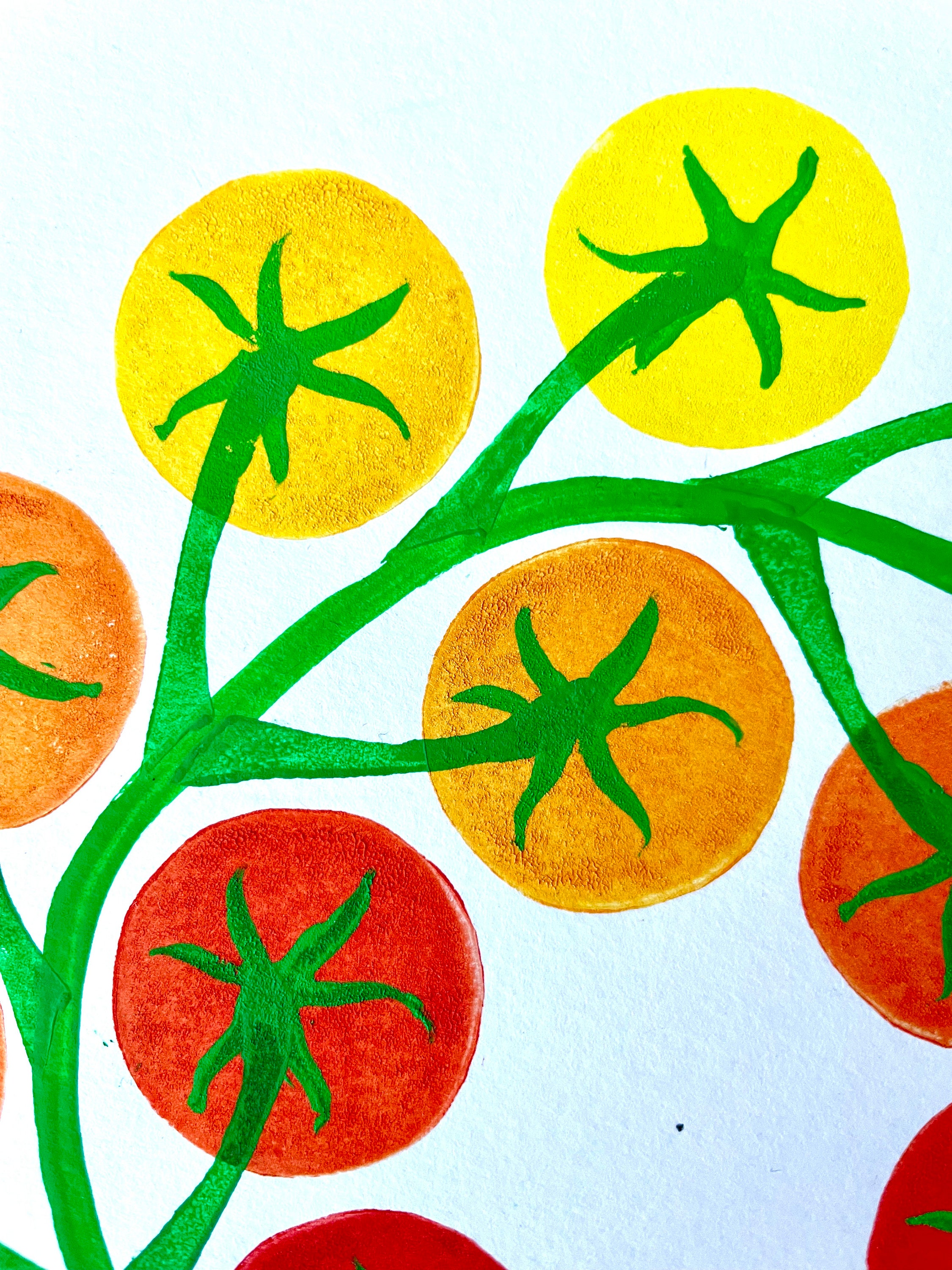 Heirloom Tomato Wreath. Original Linocut Print. Limited Edition of 6 - Etsy