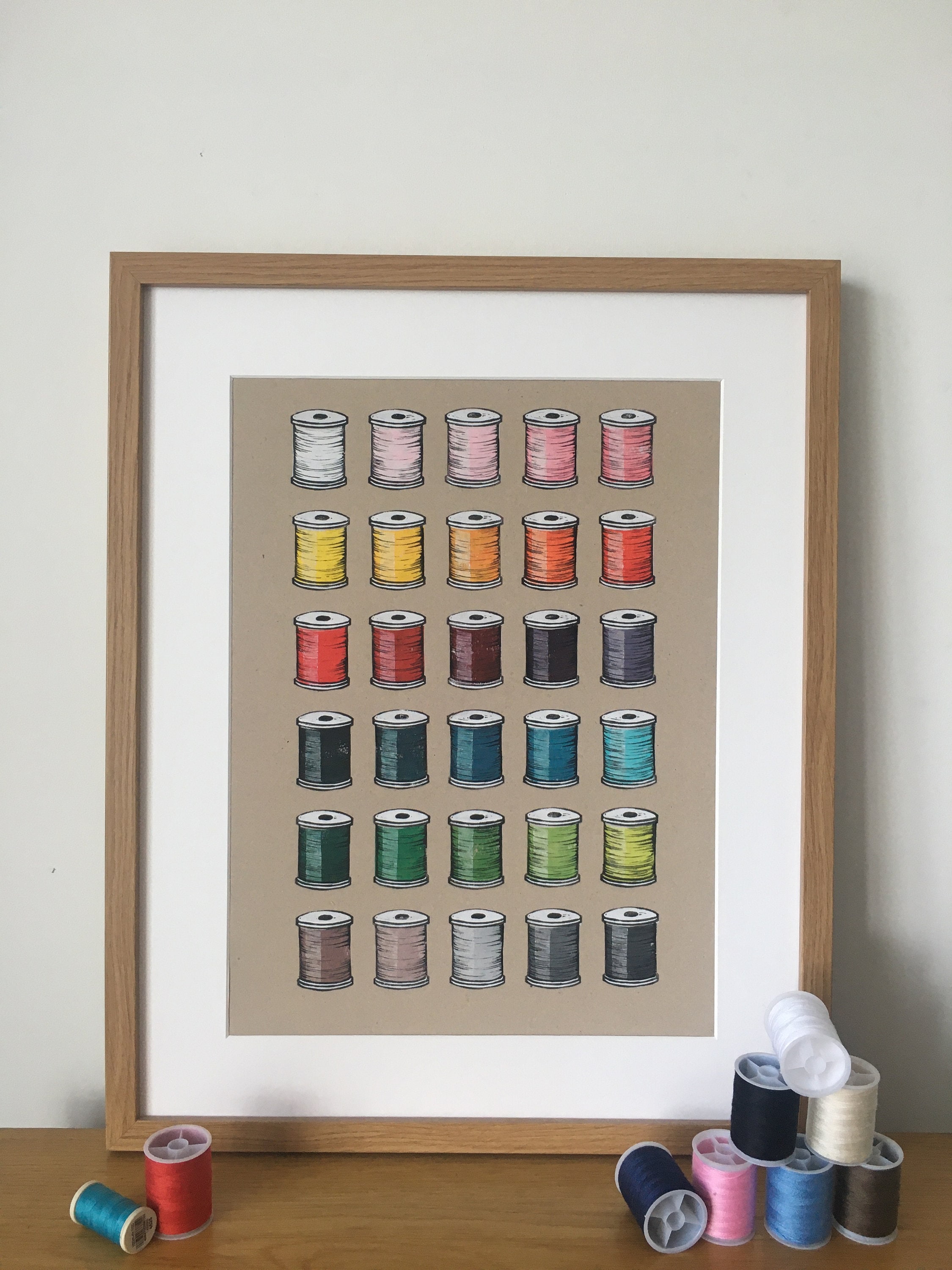 Spools of Coloured Thread Wall Art Print. Giclee Digital - Etsy