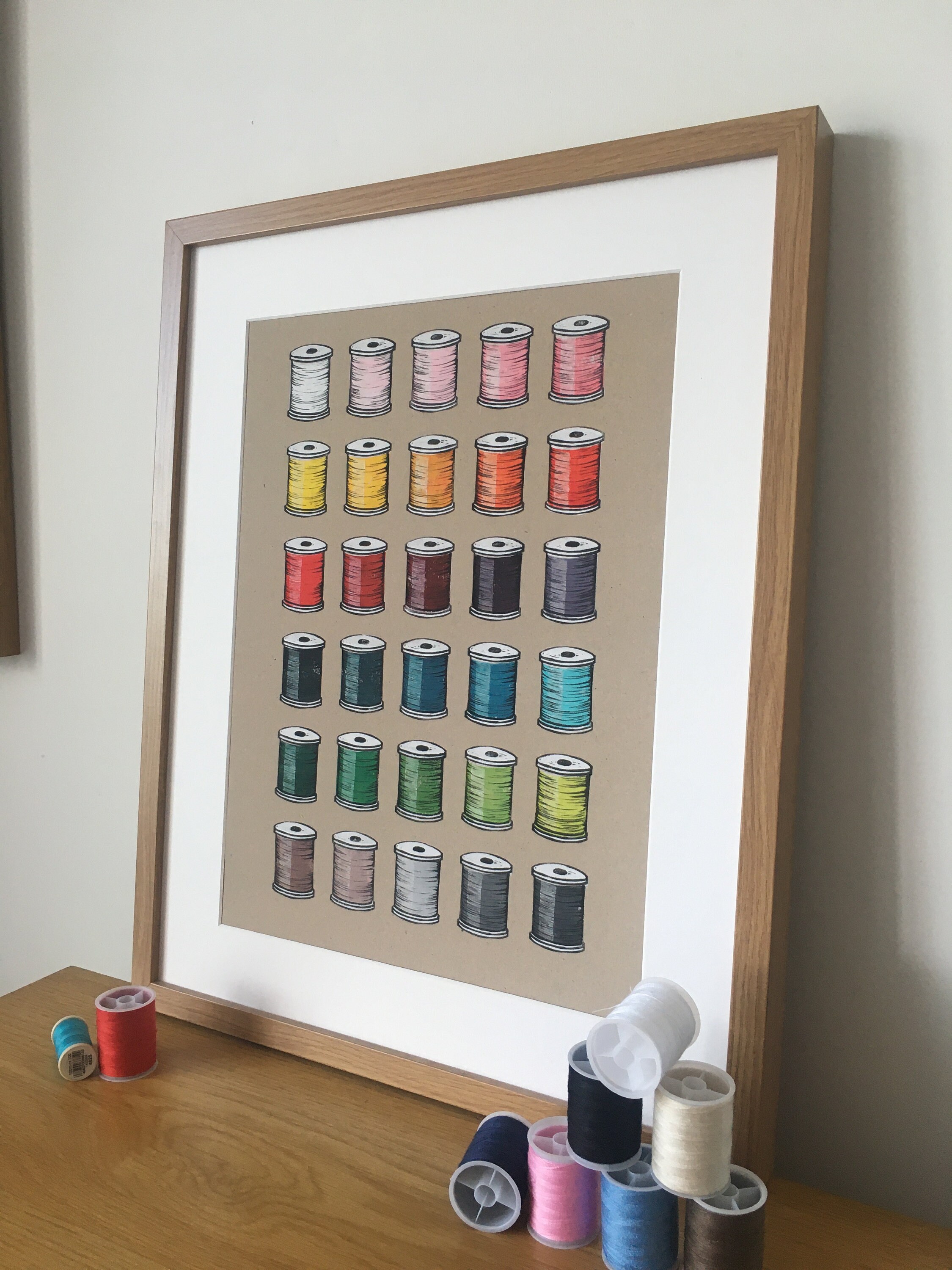 Spools of Coloured Thread Wall Art Print. Giclee Digital - Etsy