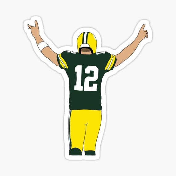 Aaron Rodgers Celebration TD Decal 2.5x4 football green | Etsy
