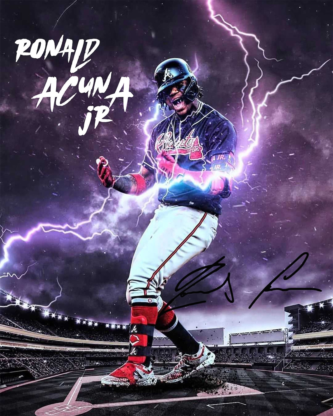 Ronald Acuna Jr poster print Signed autographed Photo re Print | Etsy