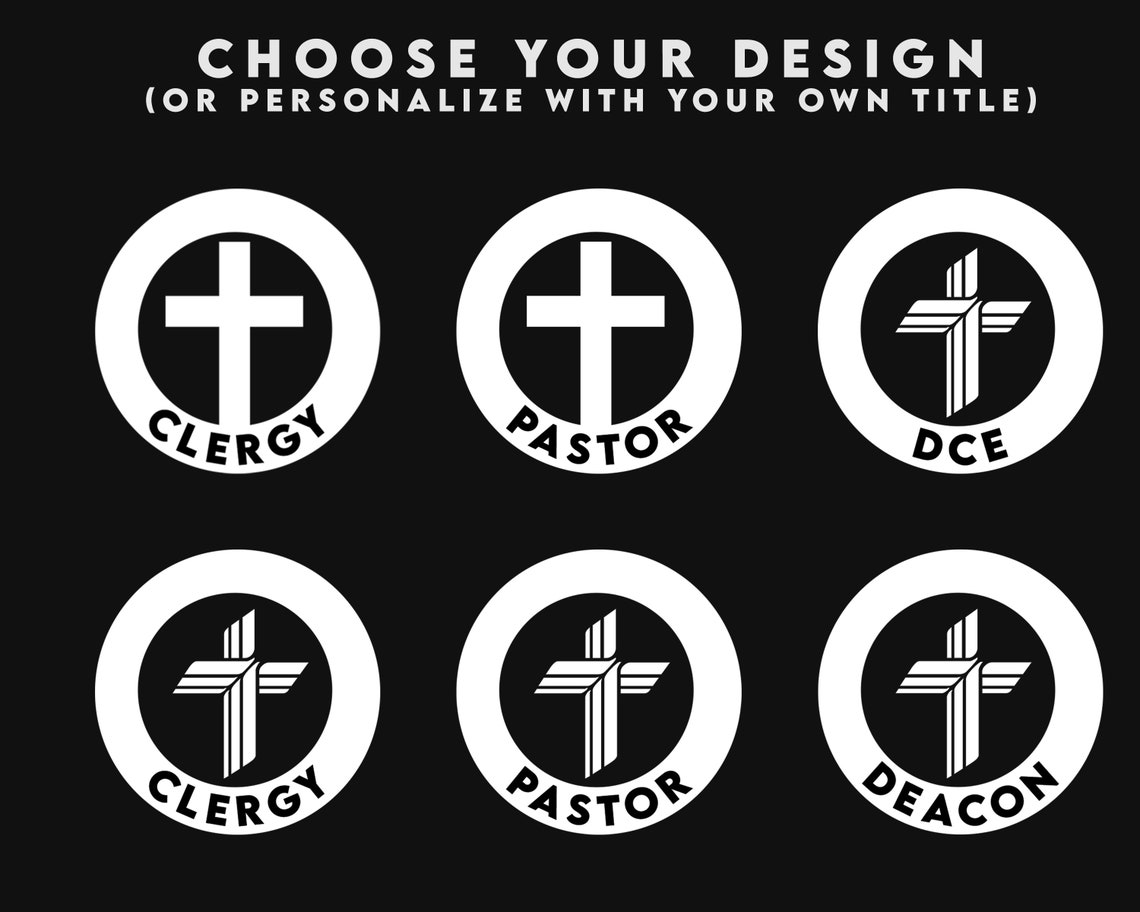 Round Pastor Clergy Vinyl Decals for Cars, Windows, Personalized With ...