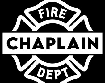 Fire Department Chaplain Decal Sticker Firefighter Department Car Truck ...