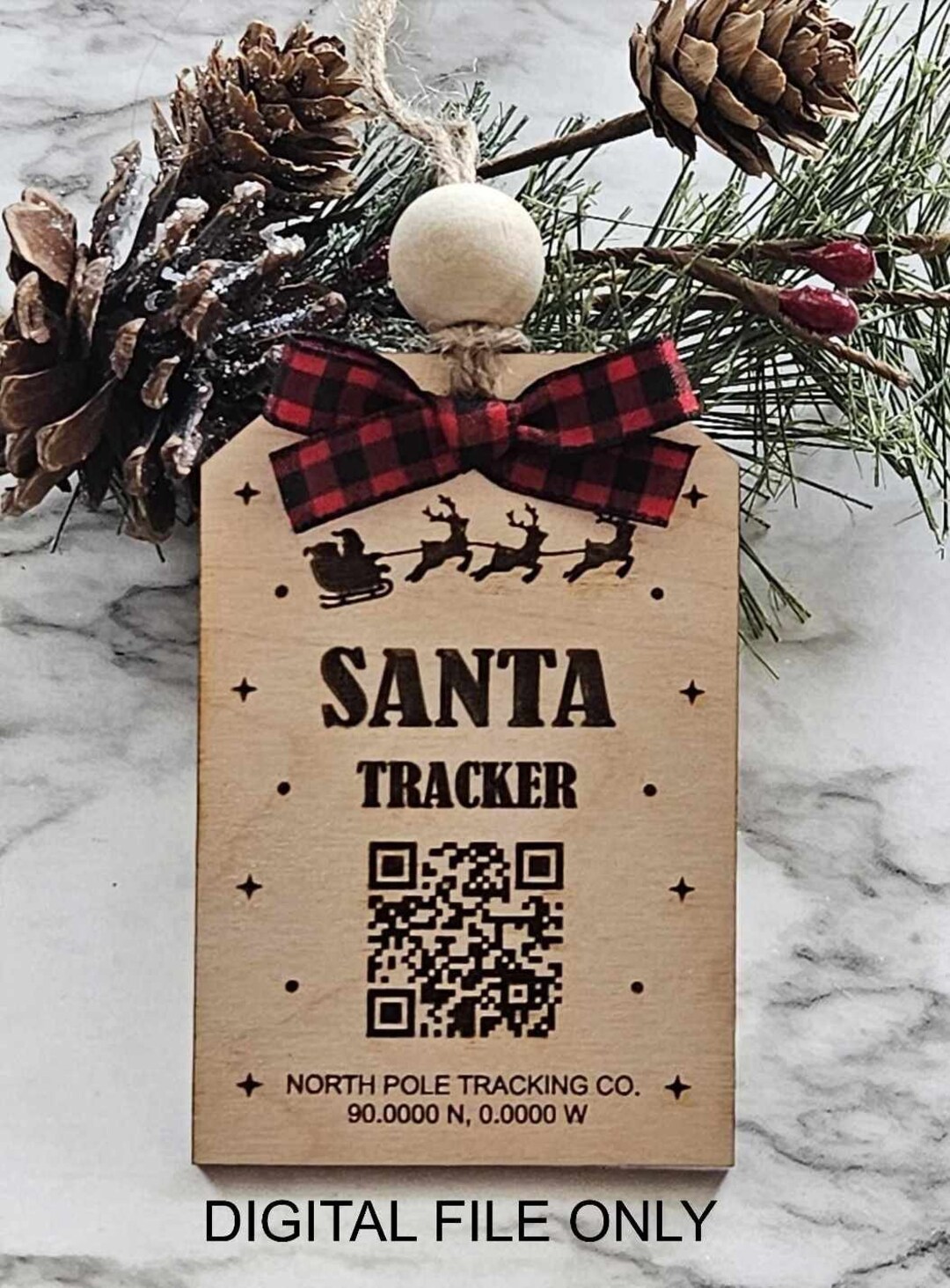 Santa Tracker Ornament SVG, Glowforge Tested, Digital File - Etsy