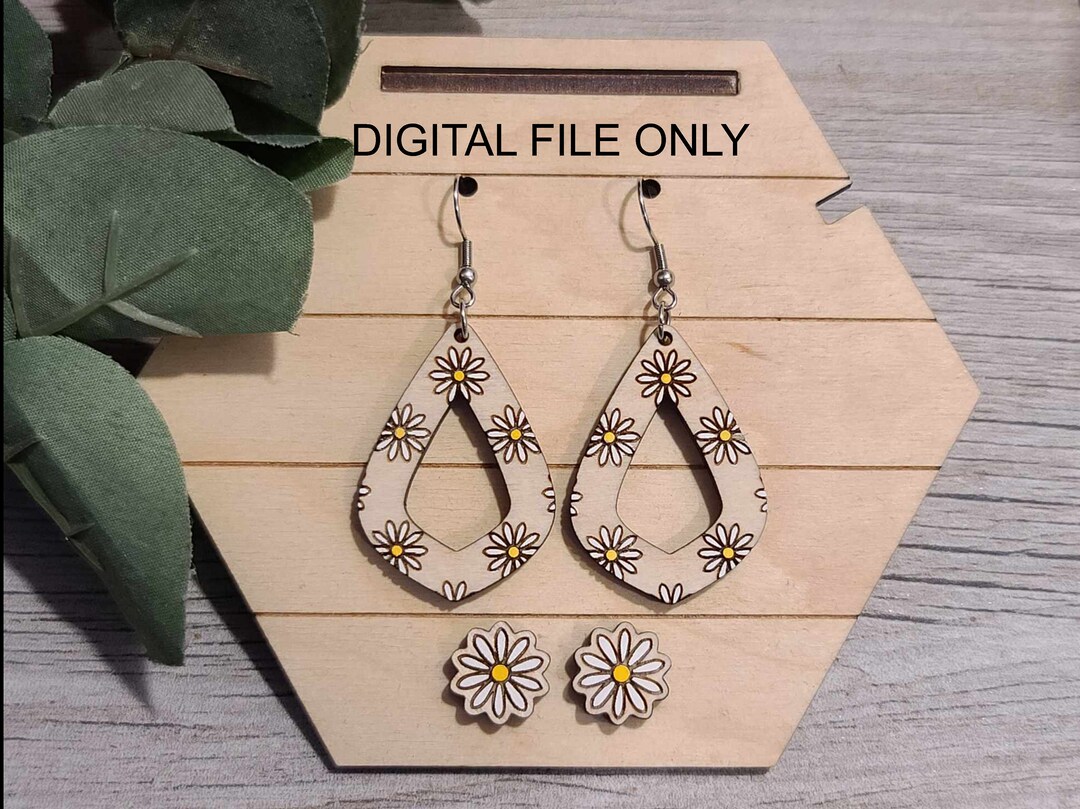 Daisy Earring SVG, Glowforge Tested, Digital File - Etsy
