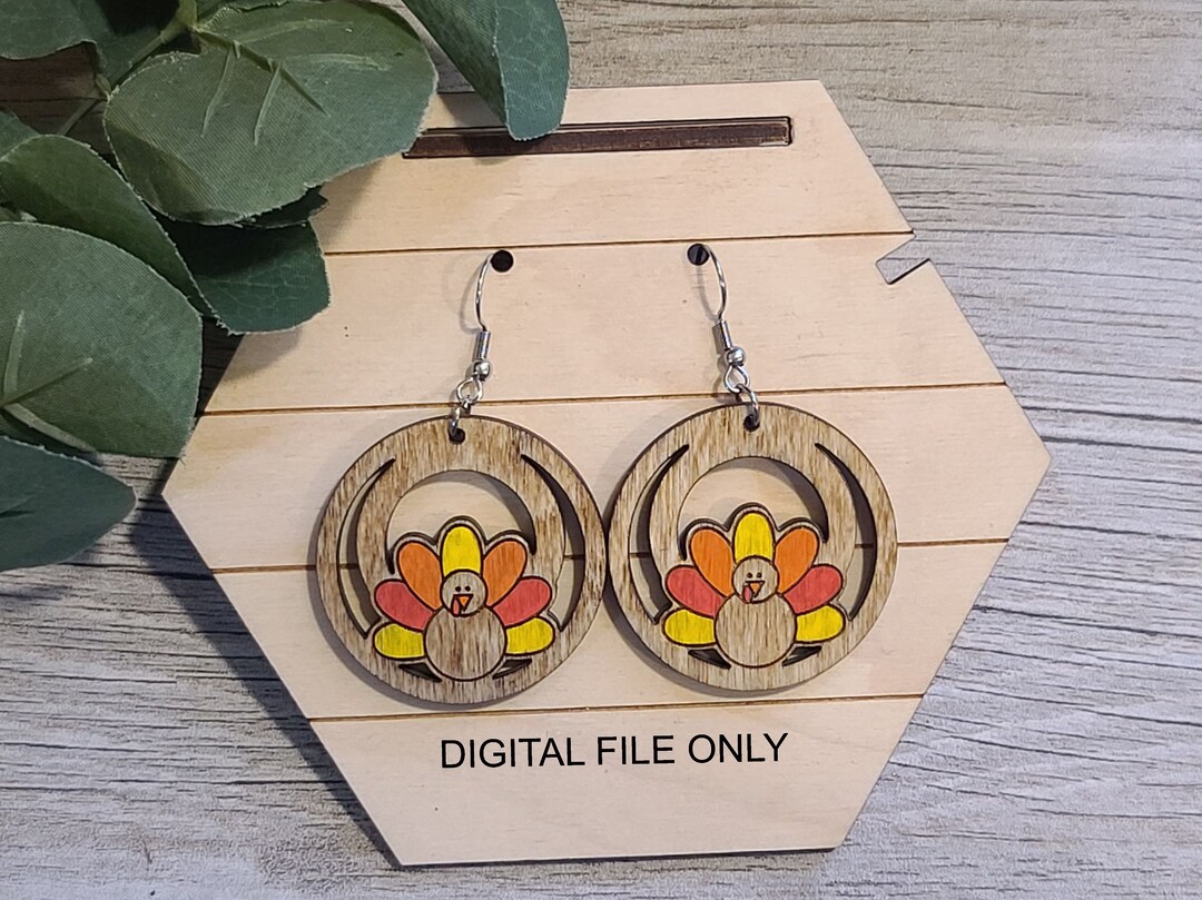 Turkey Earring SVG, Glowforge Tested, Digital File - Etsy