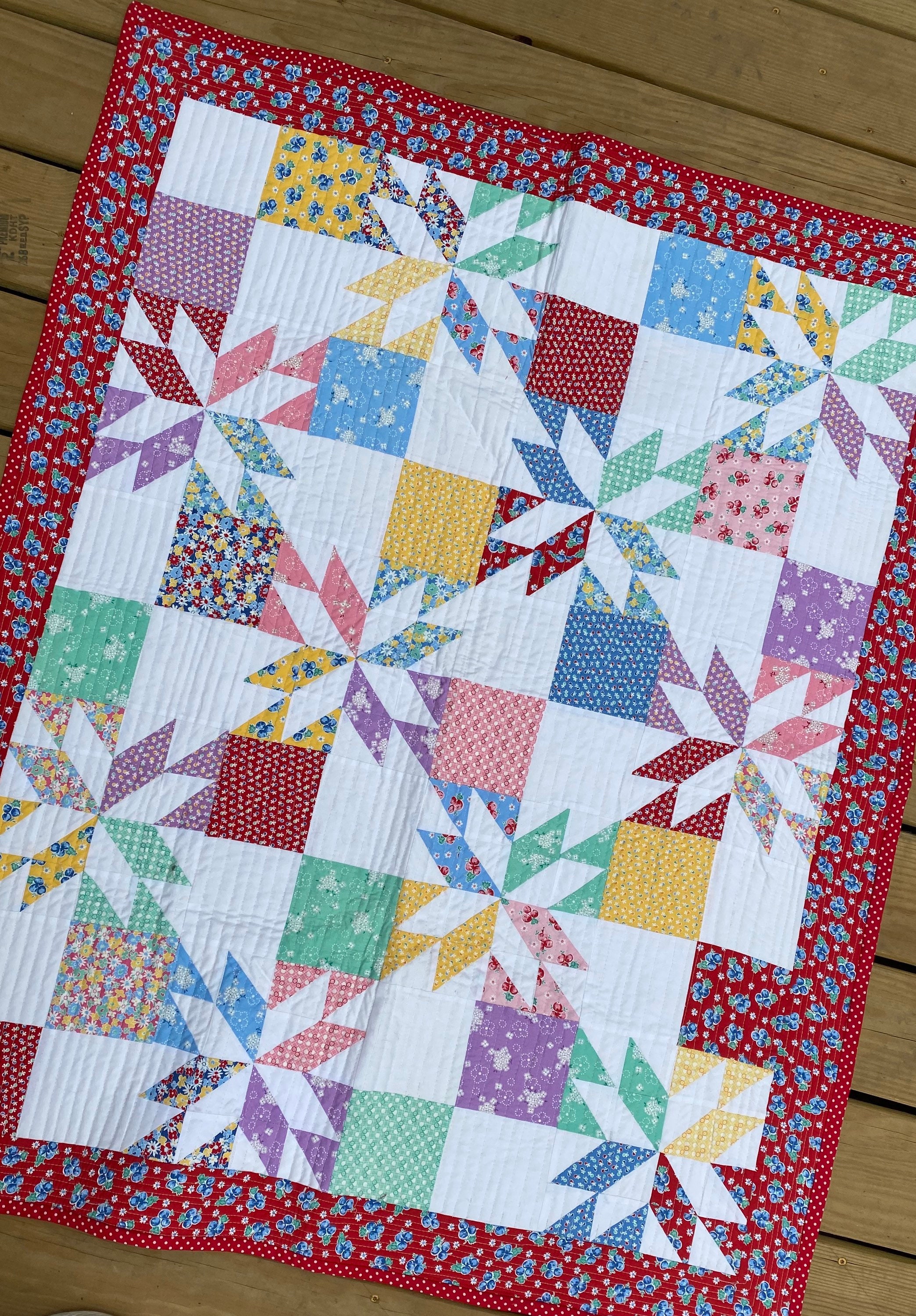 Multi Color Star Pattern Quilt - Etsy