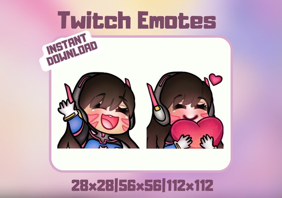 Twitch D.va Love & Hi Emote Cute Overwatch Chibi Discord - Etsy UK