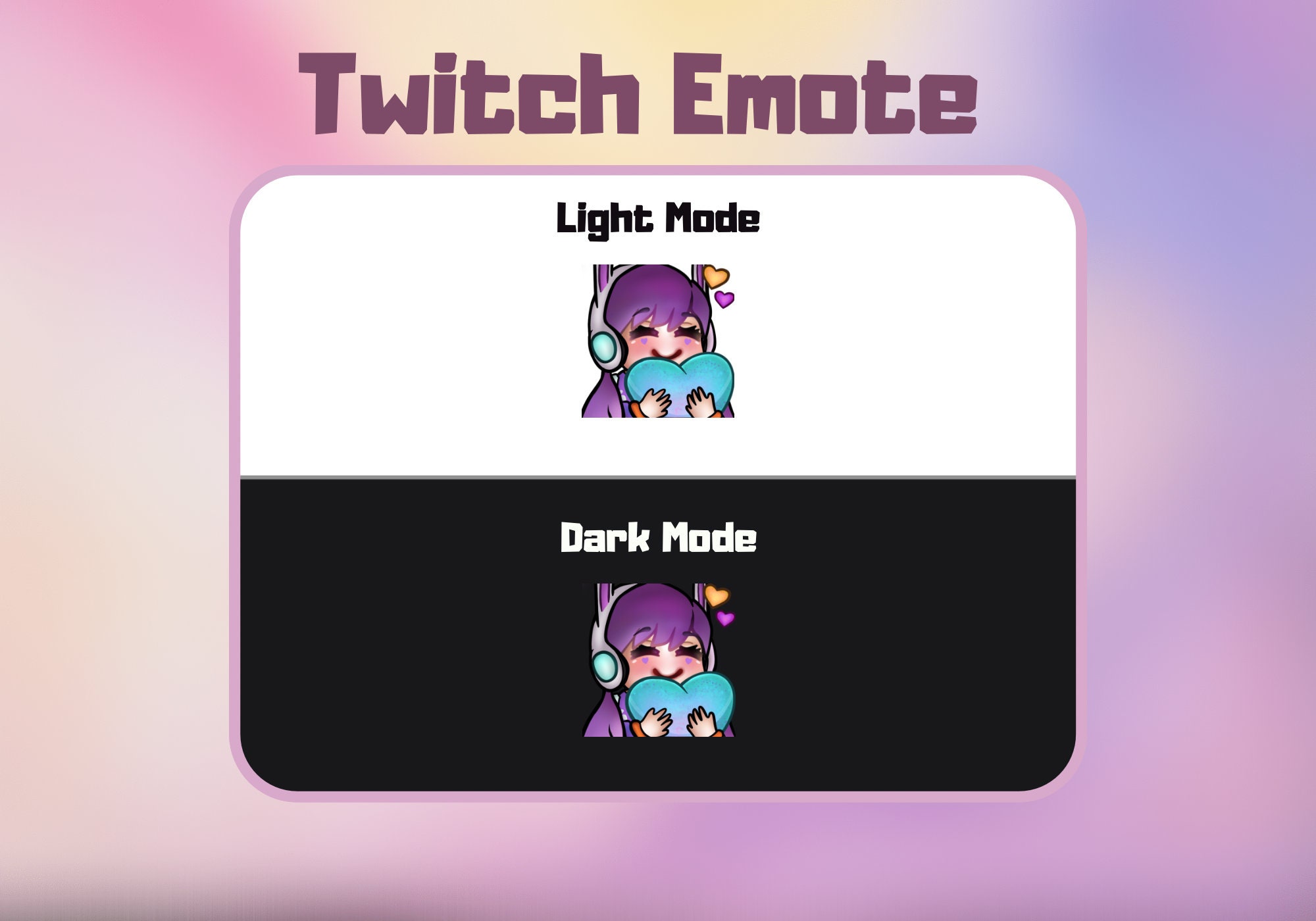 Twitch D.va EDM Love Emote Cute Overwatch Chibi Dva Heart Discord Emote ...