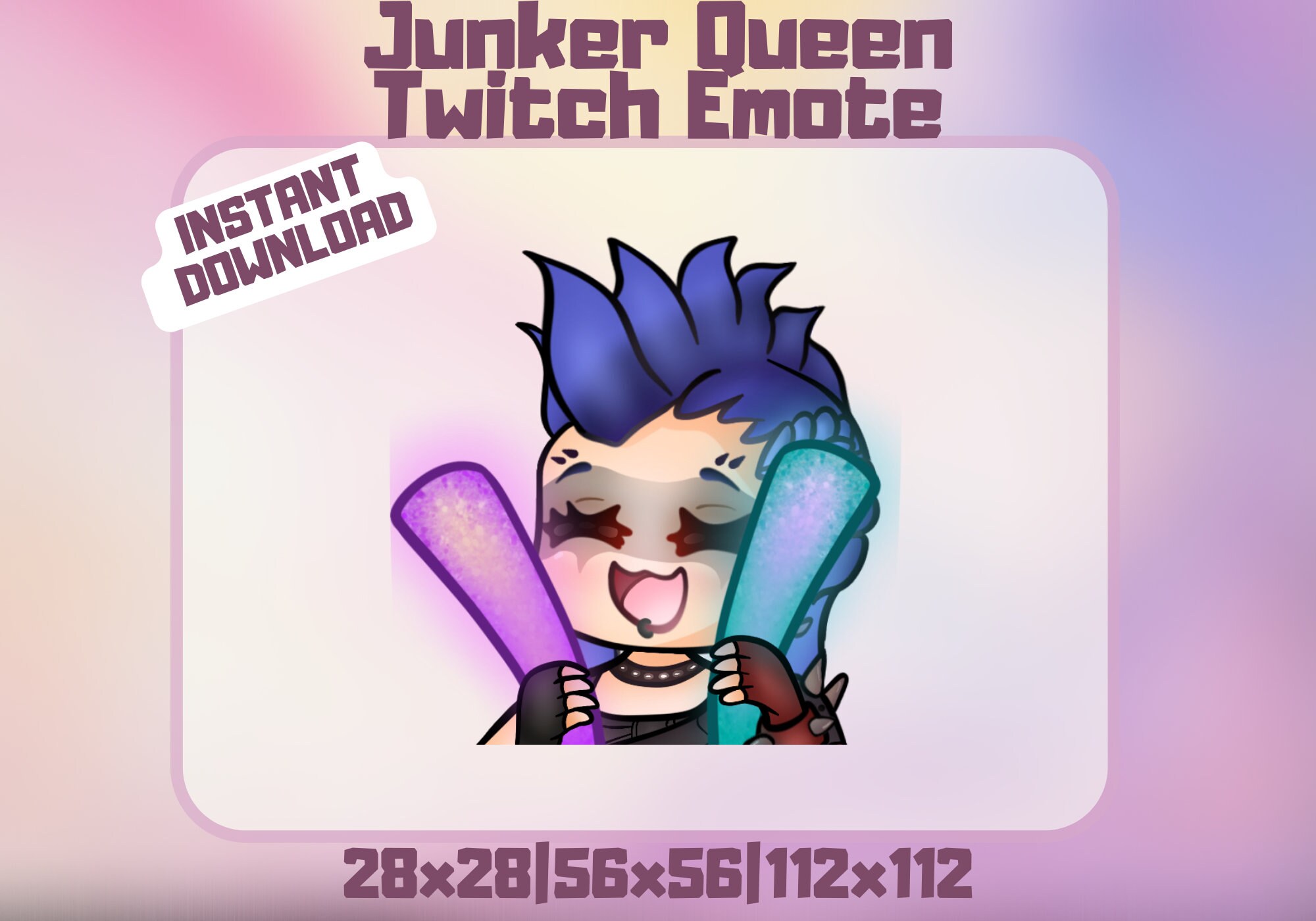 Junker Queen Glow Stick Emote Twitch | 1 Emote | Cute Overwatch 2 Chibi ...