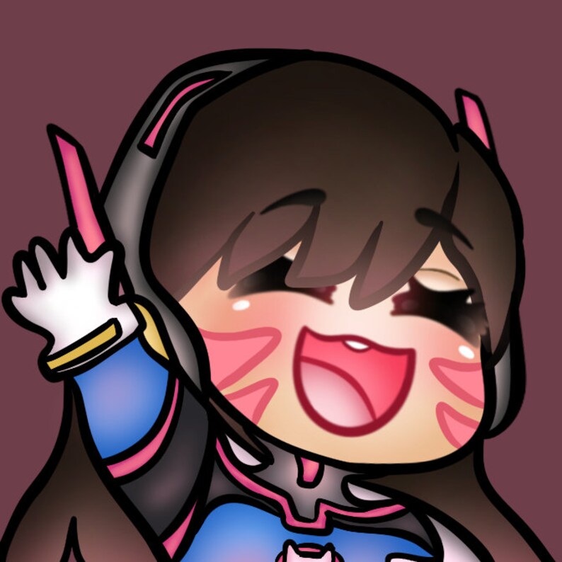 Twitch D.va Emote Bundle - Cute Overwatch Chibi | Hi Love Cuddle ...