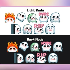 Cute Ghost Twitch Emote Bundle | 9 Emotes Mega Pack | Cute Halloween ...
