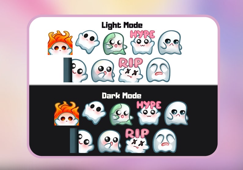 Cute Ghost Twitch Emote Bundle | 9 Emotes Mega Pack | Cute Halloween ...