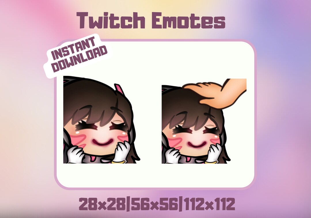 Twitch D.va Cuddle Emote - Cute Overwatch Chibi | Cozy Discord Emote ...