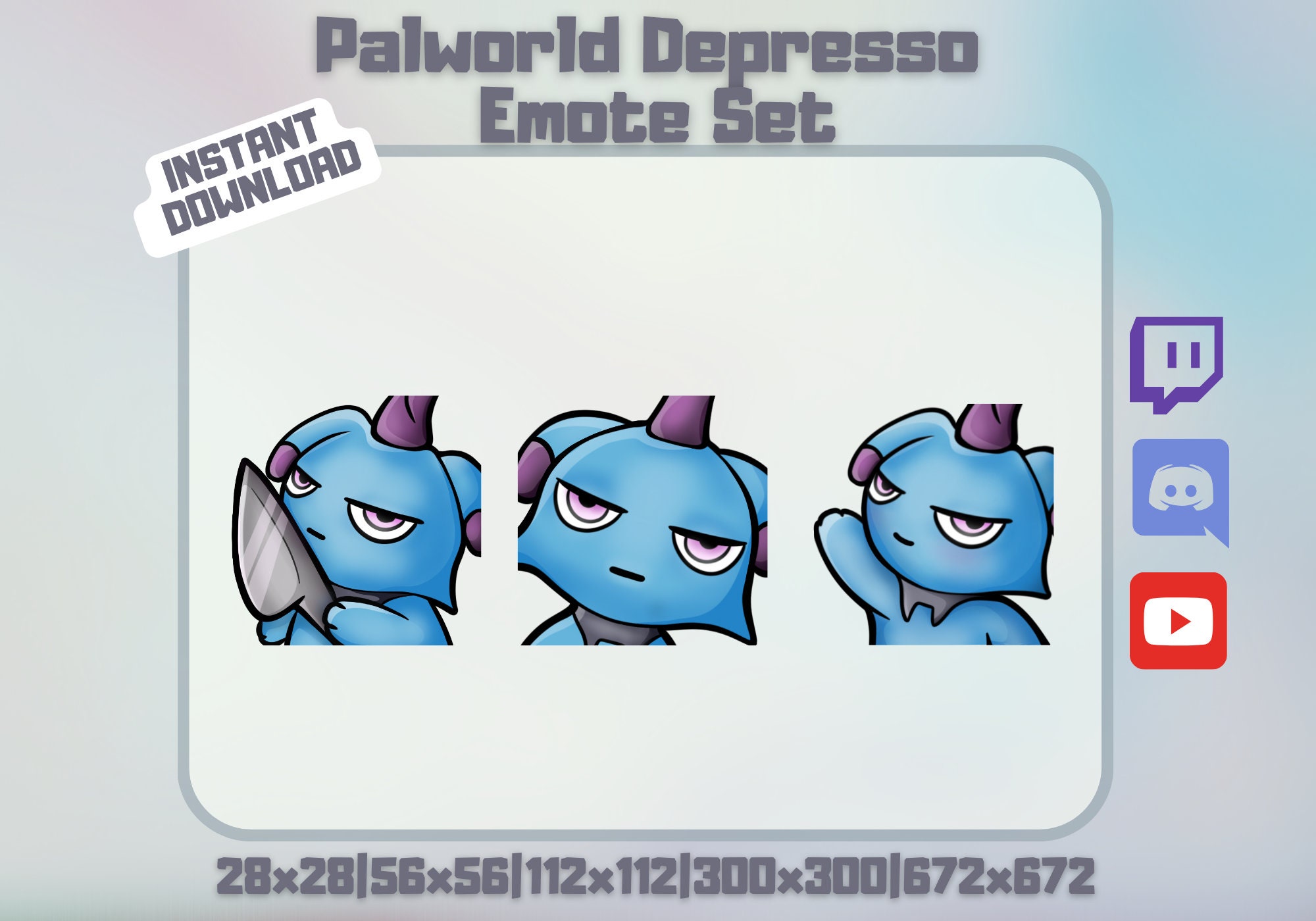 Depresso Palworld Twitch Emote Bundle Cute Palworld Chibi Set Discord ...