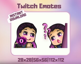 Cute Kawaii Chibi Funny Valorant Reyna Emotes Set for Twitch, Discord ...