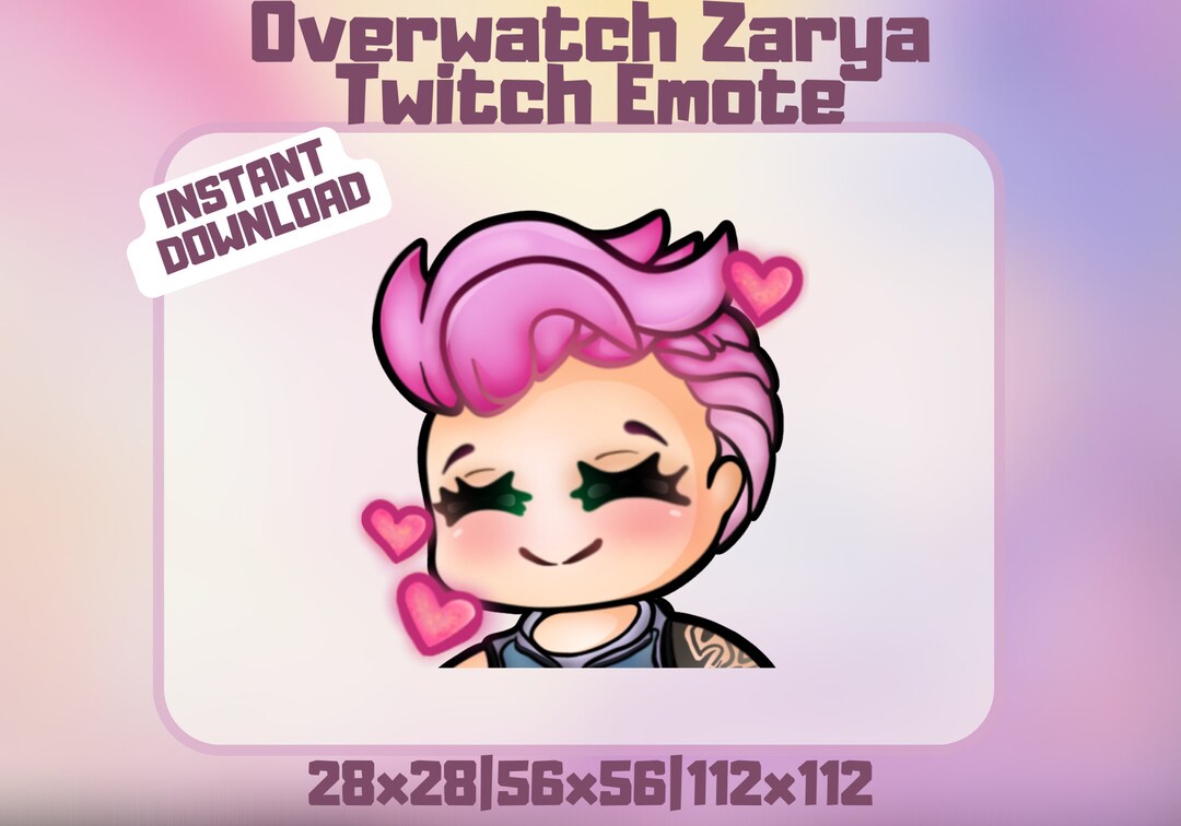 Overwatch Zarya Love Emote Twitch | 1 Emote | Cute Overwatch 2 Chibi ...