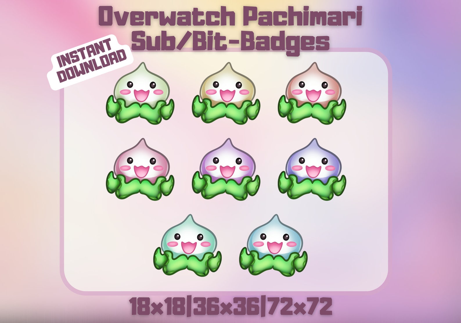 Overwatch Pachimari Sub/bit-badge Twitch 8 Cute Overwatch 2 Badges Bit ...