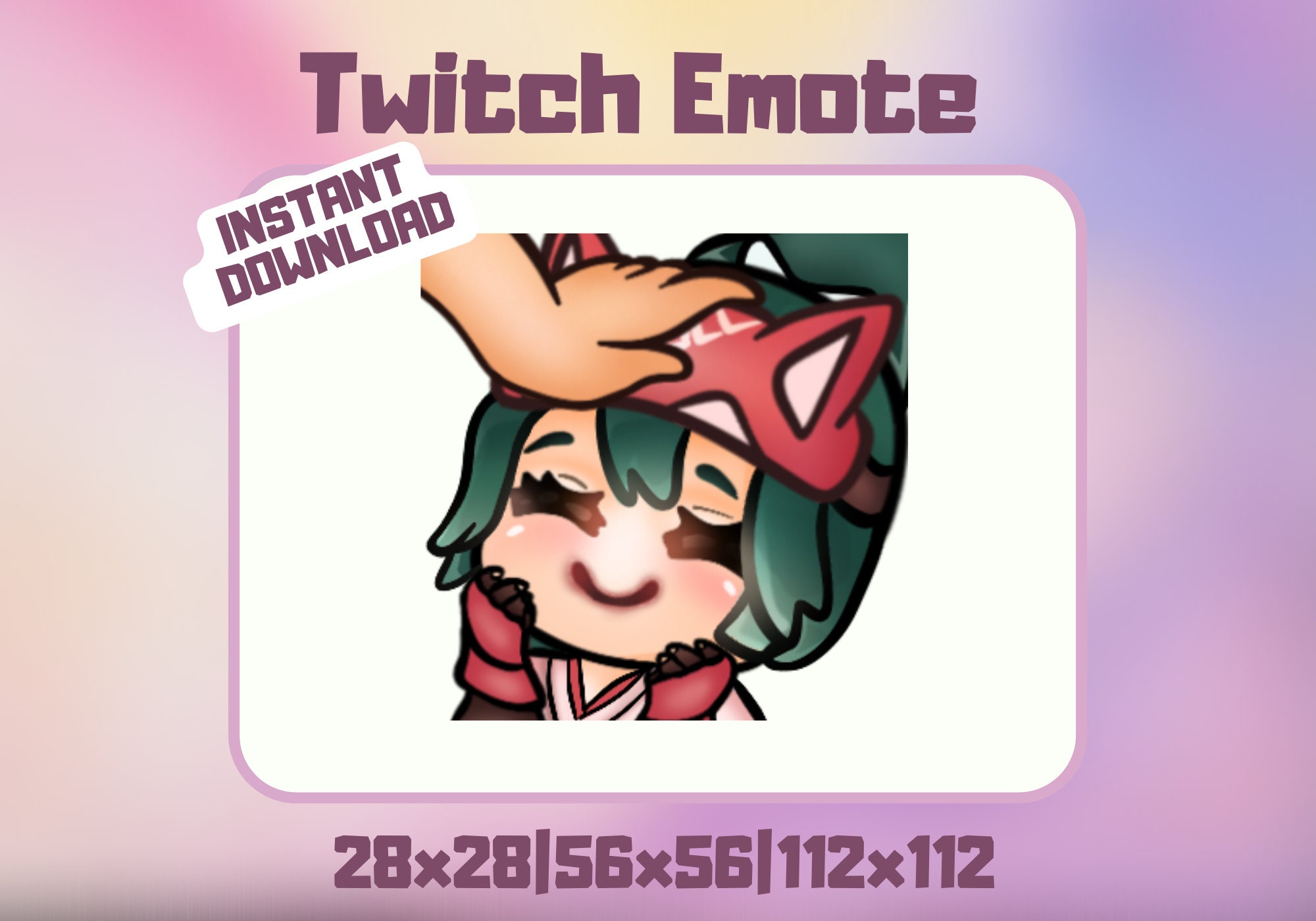 Twitch Kiriko Cuddle Emote - Cute Overwatch Chibi | Discord Emote ...