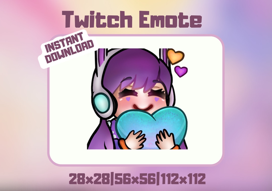 Twitch D.va EDM Love Emote Cute Overwatch Chibi Dva Heart Discord Emote ...