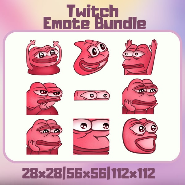 Pink Pepe Discord Emotes - Etsy