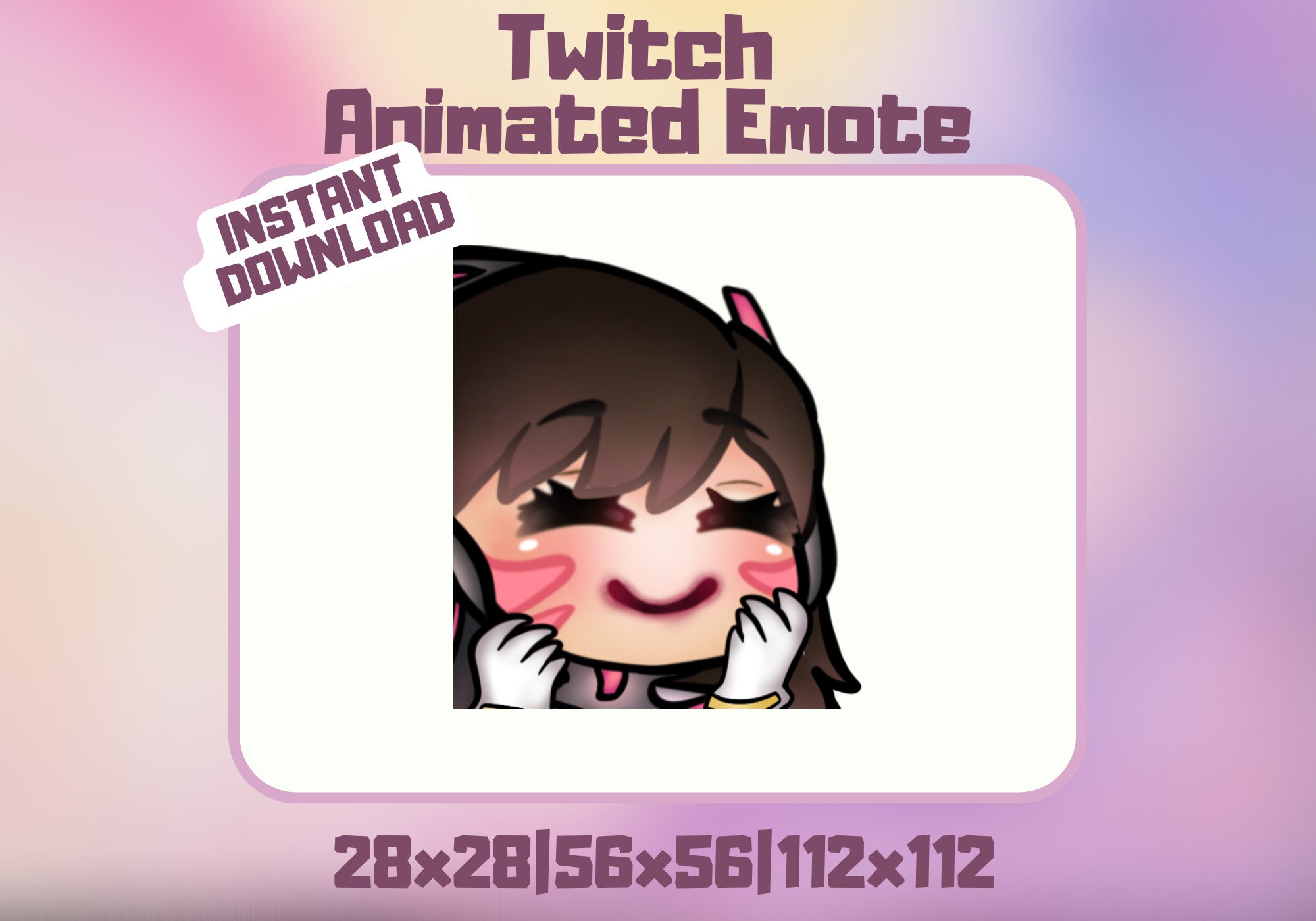 Twitch D.va Animated Cuddle Emote - Cute Overwatch 2 Chibi | Cozy ...