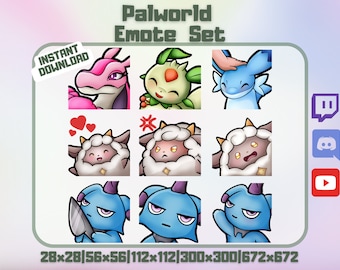 Palworld Twitch Emote Set - Chillet, Lifmunk, Lovander | Cute Palworld ...