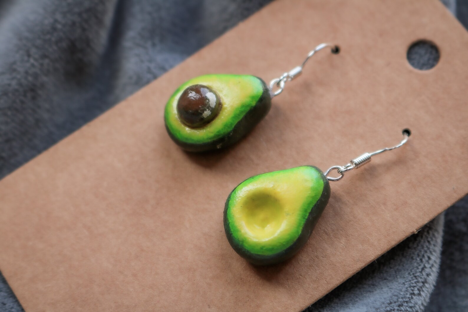 Clay Avocado Earrings Sculpted With Polymer Clay a Quirky Gift for a ...