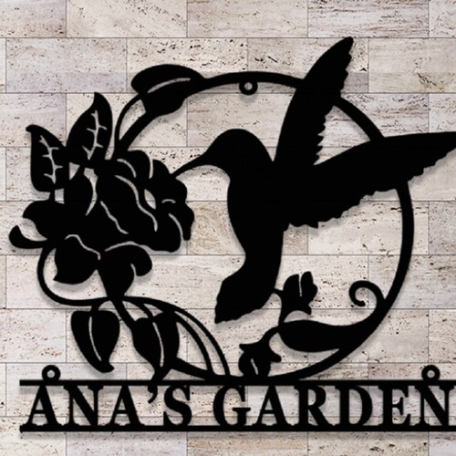 Hummingbird Monogram Metal Sign - Etsy