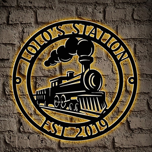 Train Metal Sign Metal Wall Decor Custom Metal Name Sign - Etsy